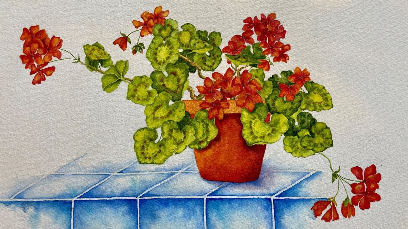 Geraniums in Watercolor - Nevada Museum of Art