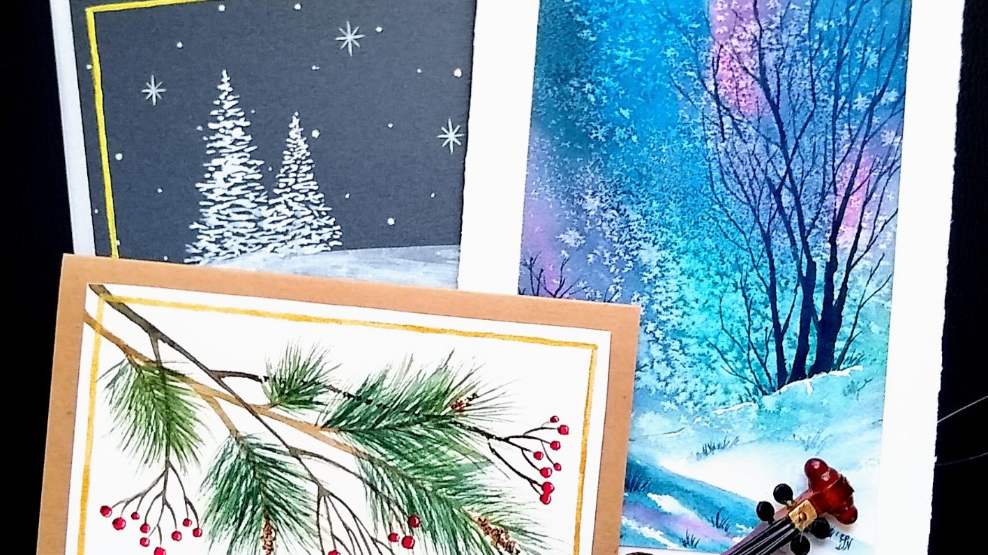 Winter Watercolour Card
